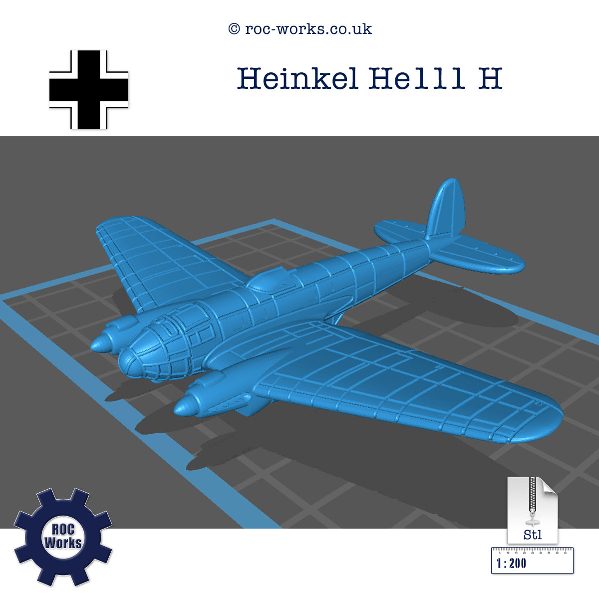 Heinkel He111 H (STL file) – RocWorks
