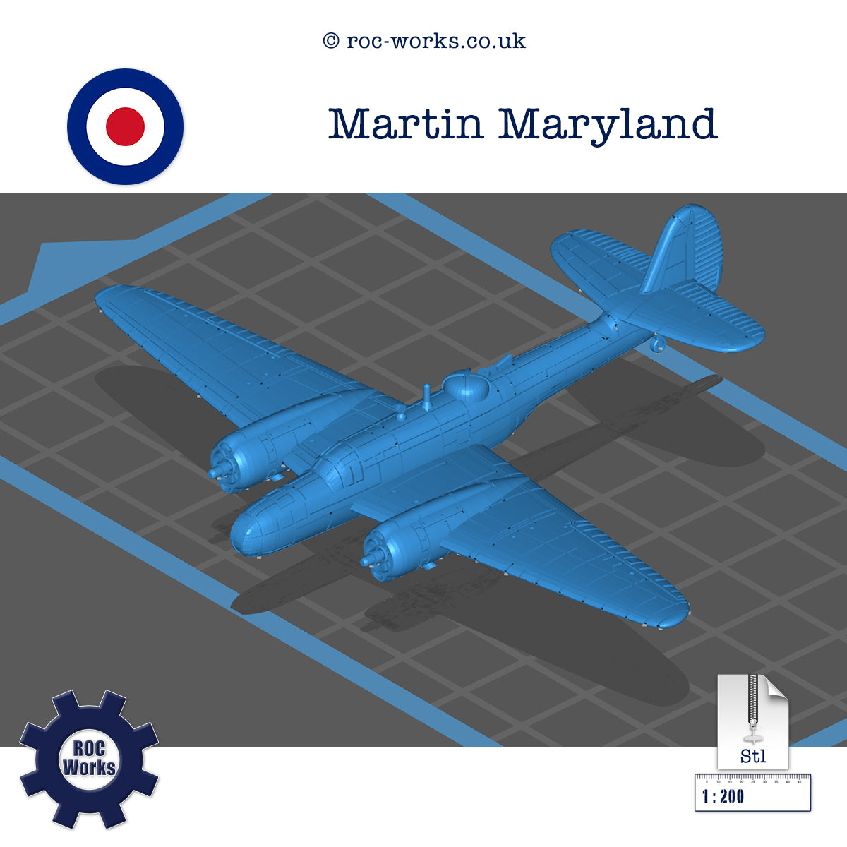 Martin Maryland (STL file) – RocWorks