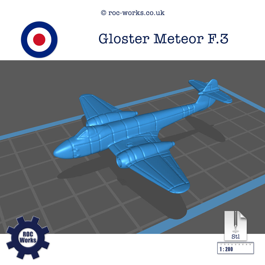 Gloster Meteor F.3 (STL file) – RocWorks